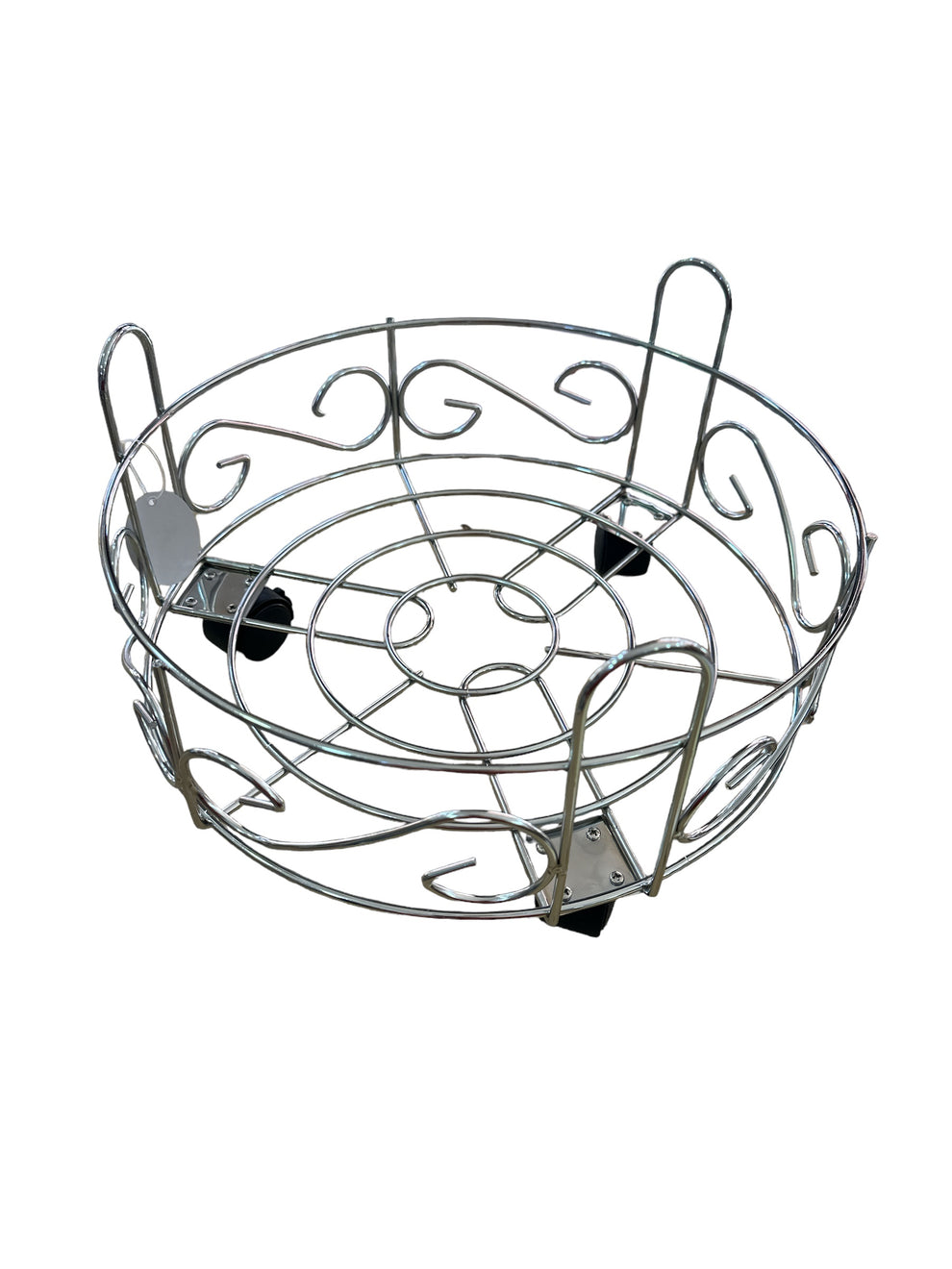 Chrome Round Flower Pot - Gaz Jar Stand with wheels – HappyHouse